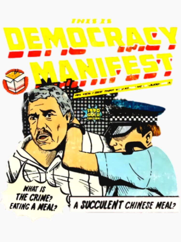 "Democracy Manifest" Sticker for Sale by tchagahurka3 | Redbubble