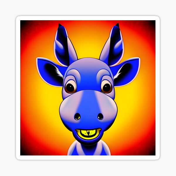 "Cute smiling cartoon donkey" Sticker for Sale by Dalive | Redbubble