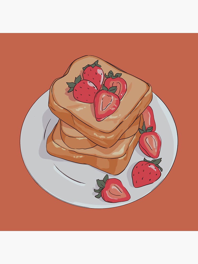 "strawberry french toast anime food aesthetic" Sticker for Sale by ...