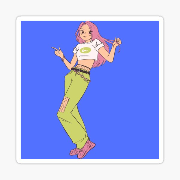 "anime girl cute simple blue" Sticker for Sale by Vkhandekar | Redbubble