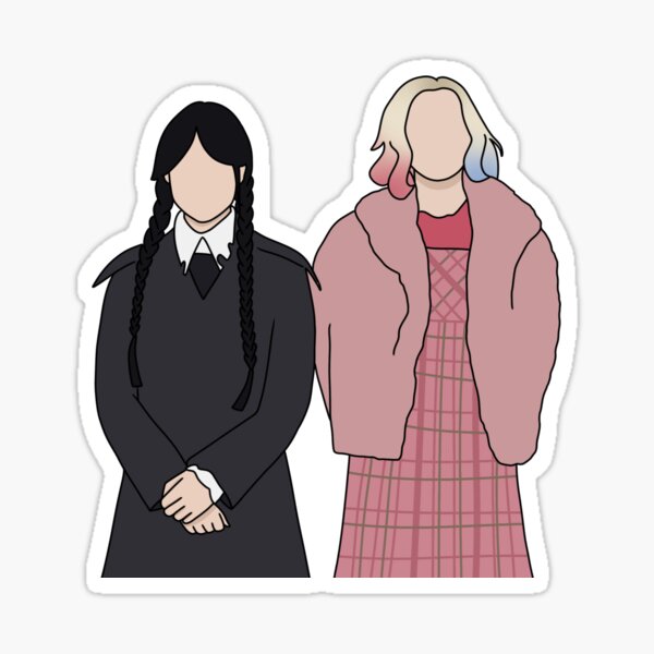 "Wednesday Addams and Enid Sinclair | Wednesday 2022" Sticker for Sale ...