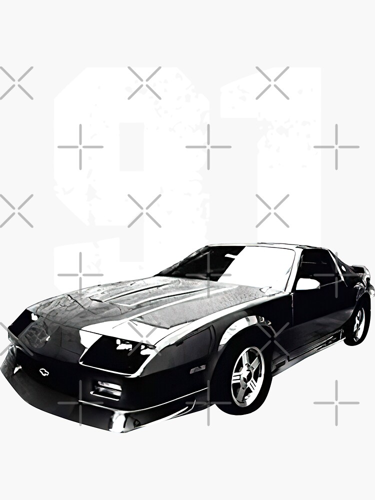 "1991 Camaro Z28 Front Three Quarter View with Year" Sticker for Sale ...