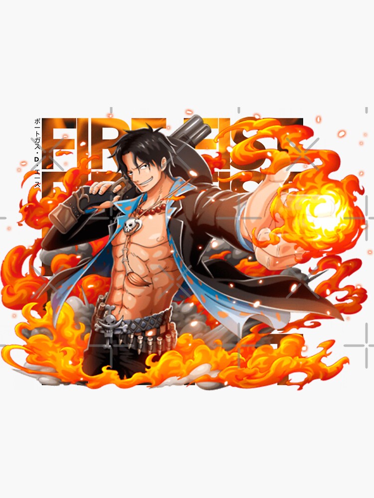 "Anime One Piece Portgas D Ace - Fire Fist" Sticker for Sale by ...