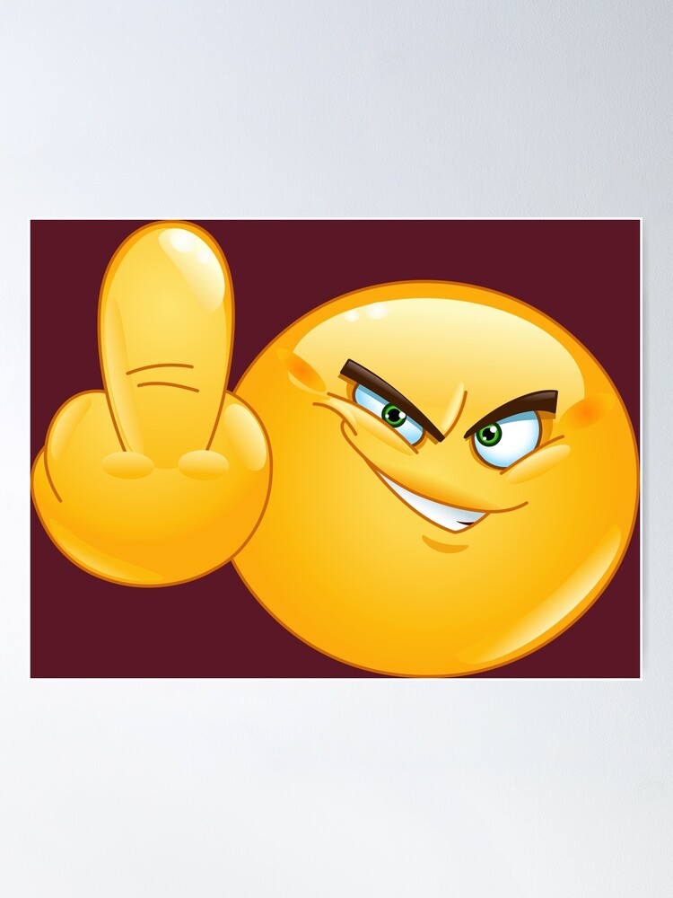Gal Ansikt Emoji Med Langfinger
