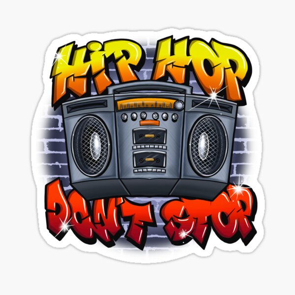 "Retro 80’s hip hop" Sticker for Sale by cfurguson | Redbubble