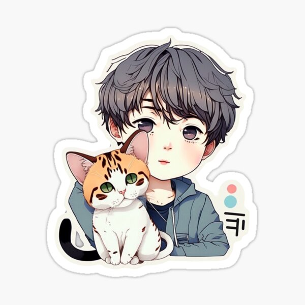"Jin BTS K-pop Cat Sticker" Sticker for Sale by Tricodasilva | Redbubble