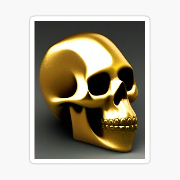 "Cool golden skull art" Sticker for Sale by Neo-Expression | Redbubble