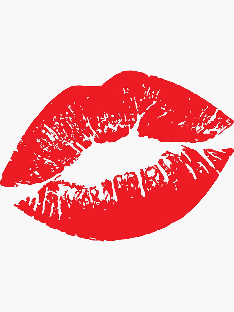 "Red Lips Kiss Mouth Hickey" Sticker for Sale by EbnerPrints | Redbubble
