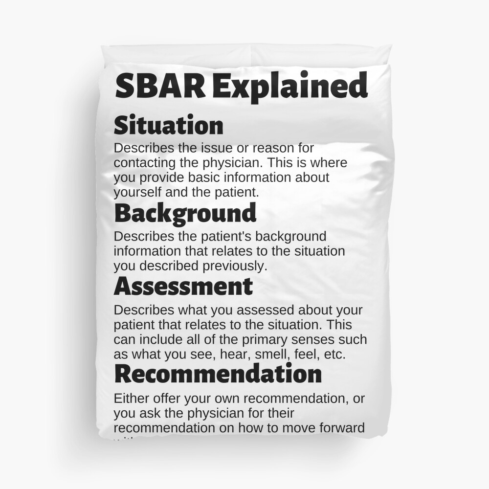 "Situation Background Assessment Recommendation SBAR Mnemonic" Sticker ...