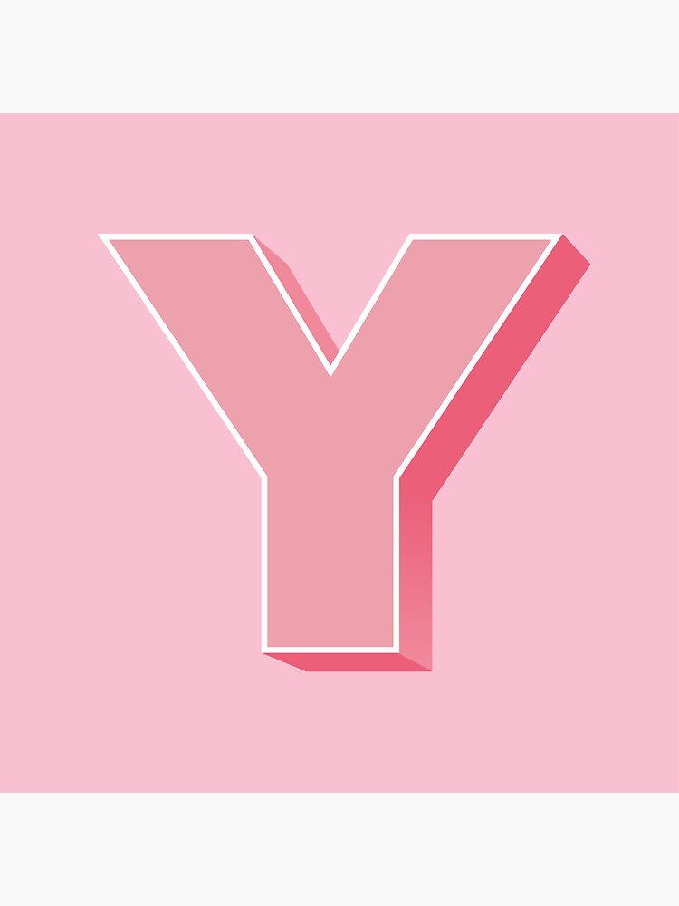 "Pink 3D Letter Y" Sticker for Sale by TheMonogramShop | Redbubble