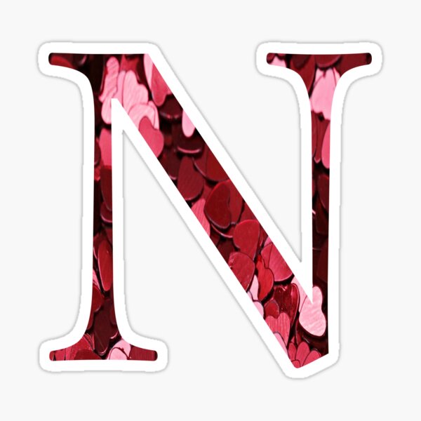 "Alphabet Letter N Red" Sticker for Sale by MEG-mon | Redbubble