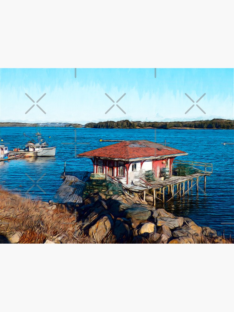 "Little Red Lobster Shack" Sticker for Sale by LMontgomery | Redbubble