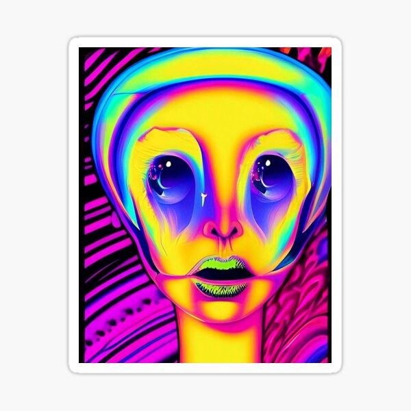 "Trippy Colorful alien art" Sticker for Sale by Neo-Expression | Redbubble