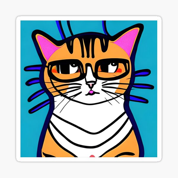 "90s Cat" Sticker for Sale by Drewz87 | Redbubble