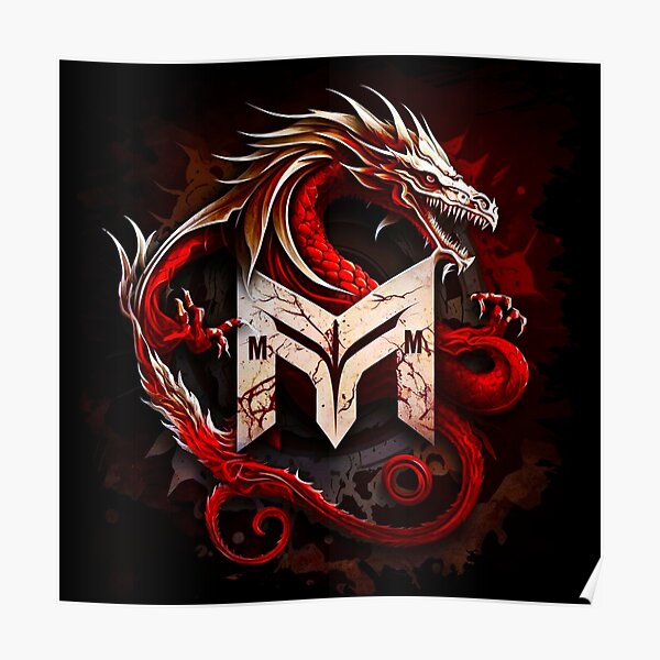 "M dragon design logo Dragon Design for msi" Poster for Sale by m-j-k-a ...