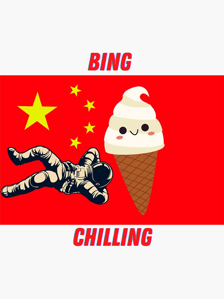 "Bing chilling" Sticker for Sale by Magikz | Redbubble