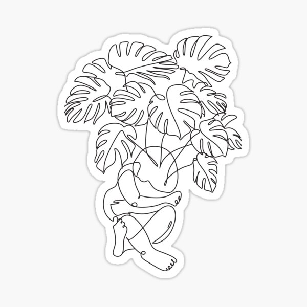 "one line drawing" Sticker for Sale by bainilame | Redbubble