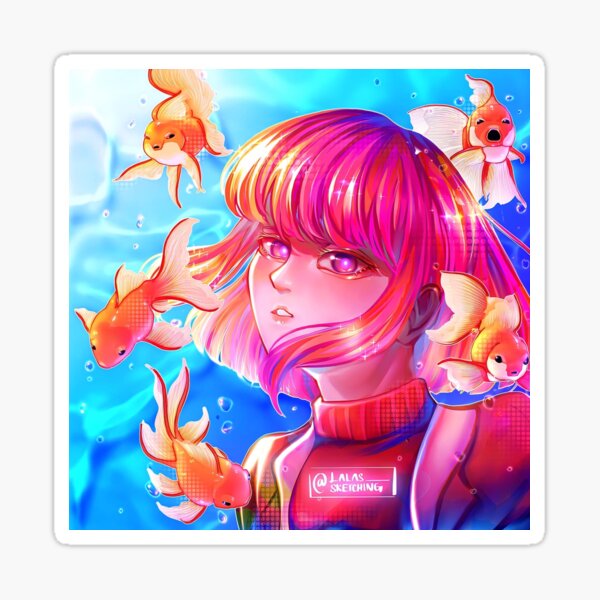 "Goldfish Haven" Sticker for Sale by lalassketching | Redbubble
