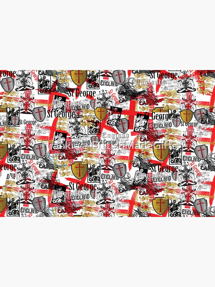 "St George All Over England Sheild Dragon Three Lions" Sticker for Sale ...