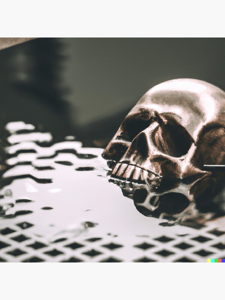 "metal aesthetic of a skull in a pool of water" Poster for Sale by ...