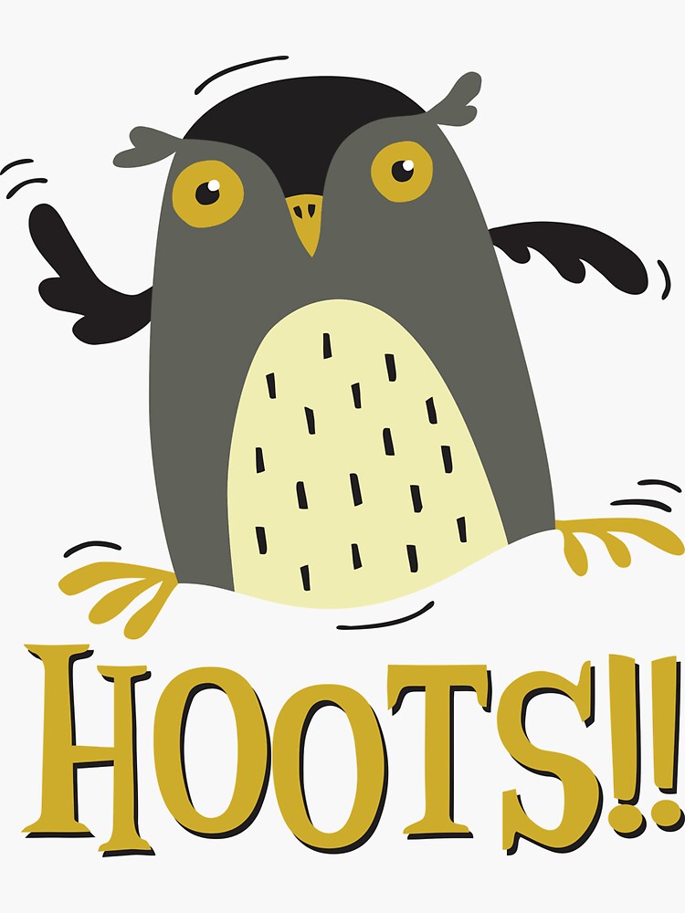 "Hoots" Sticker for Sale by bindertwine | Redbubble