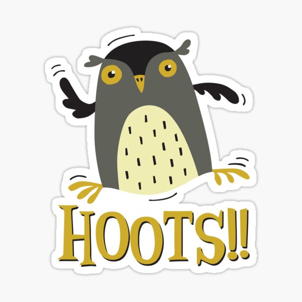 "Hoots" Sticker for Sale by bindertwine | Redbubble