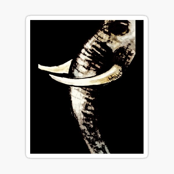"Elephant tusk" Sticker for Sale by Sachartstudio | Redbubble