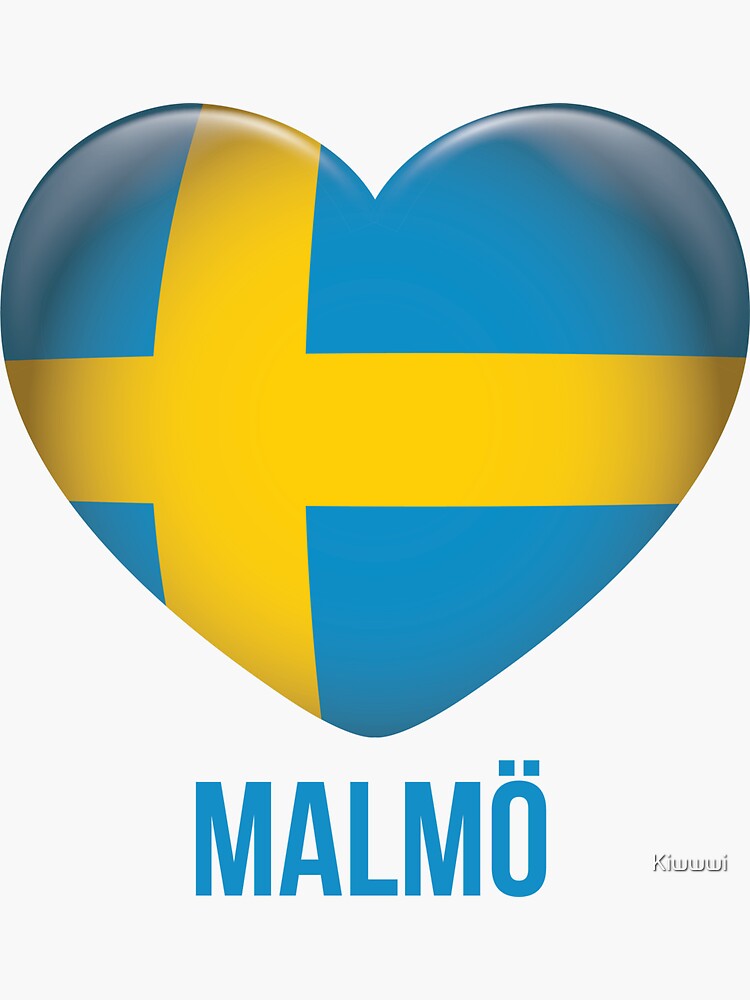 "Trip to Sweden city Malmo. Sweden Flag in Heart" Sticker for Sale by ...