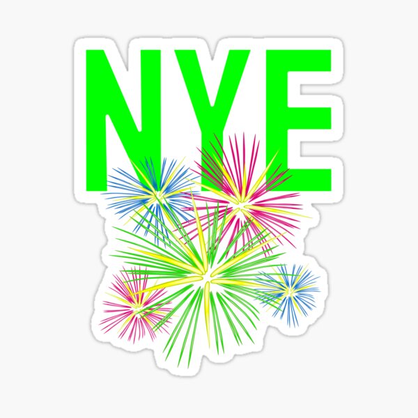 "NYE, Neon New Years Eve" Sticker for Sale by feel-good-club | Redbubble
