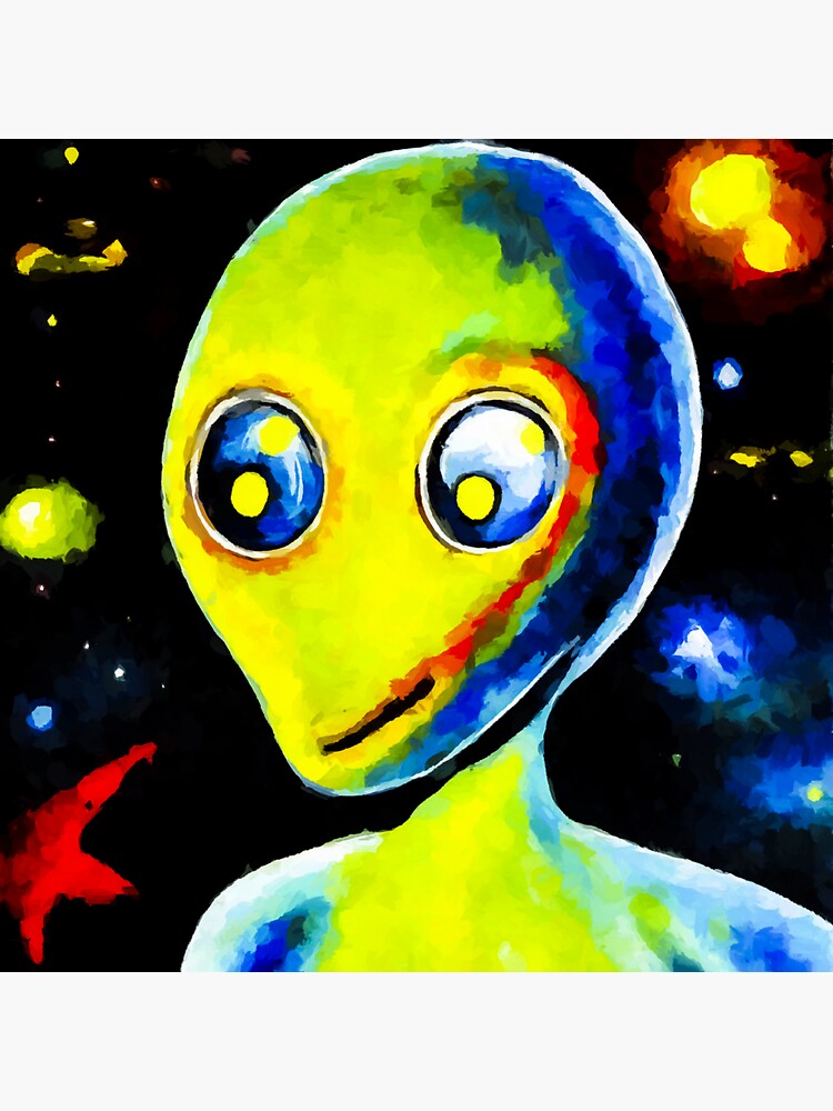 "Alien painting" Sticker for Sale by shrolts | Redbubble