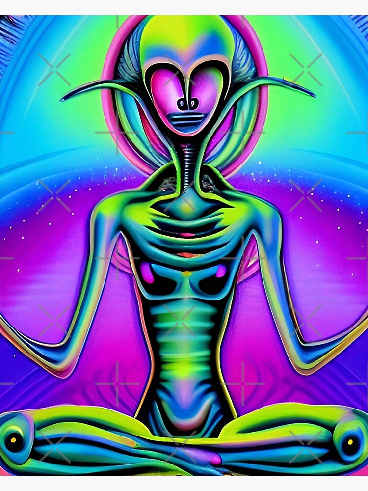 "Trippy colorful alien meditation art" Sticker for Sale by Neo ...