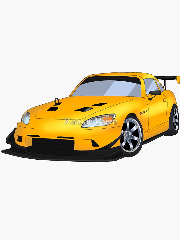 "S2000 in Yellow" Sticker for Sale by Wtf-erin | Redbubble