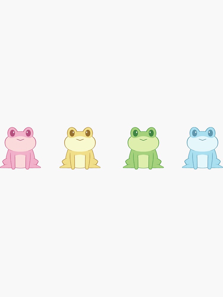 "A line of Frogs" Sticker for Sale by cloudysheepart | Redbubble