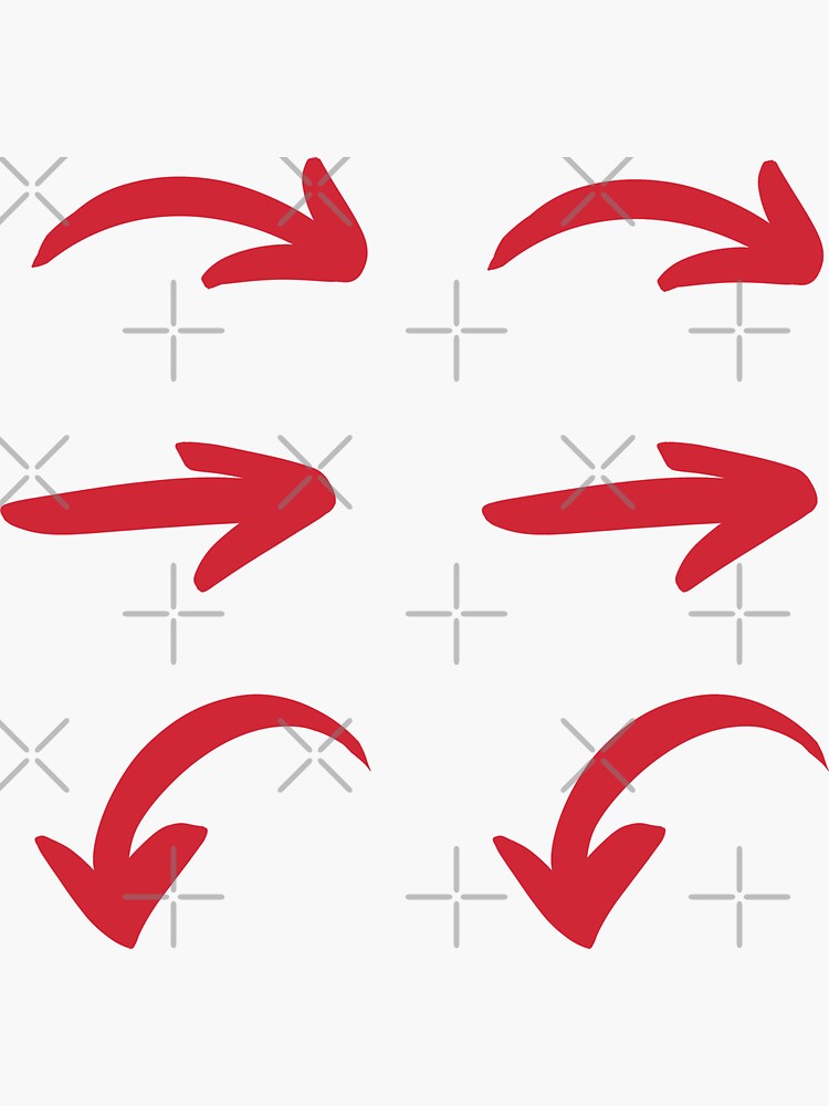 "set of 6 red arrows" Sticker for Sale by maywinterfox | Redbubble