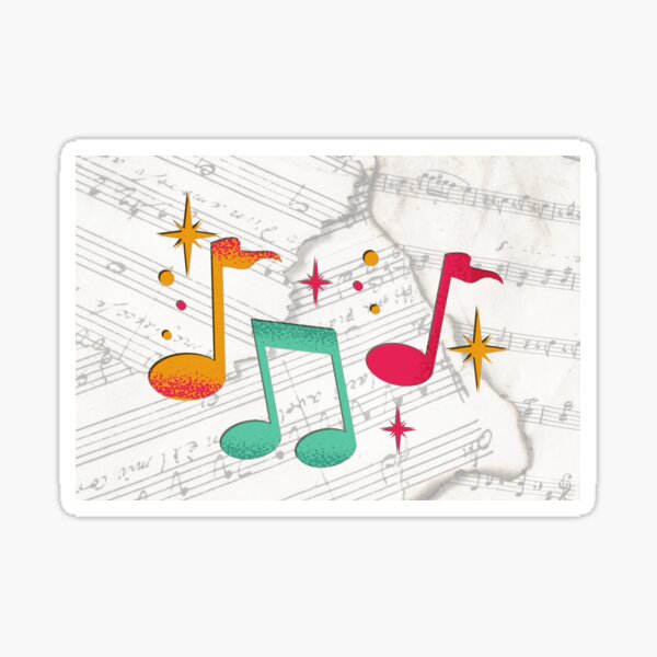 "Music notes" Sticker for Sale by K-CREATE | Redbubble