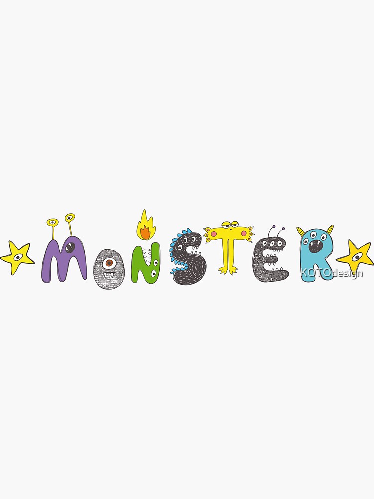 "Scary letters MONSTER" Sticker for Sale by KOTOdesign | Redbubble