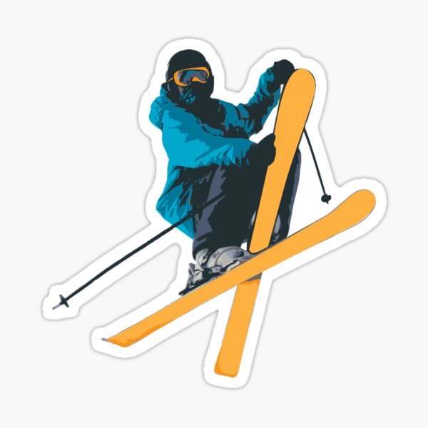 "Alpine Mountain Free Skier " Sticker for Sale by squarelogo | Redbubble