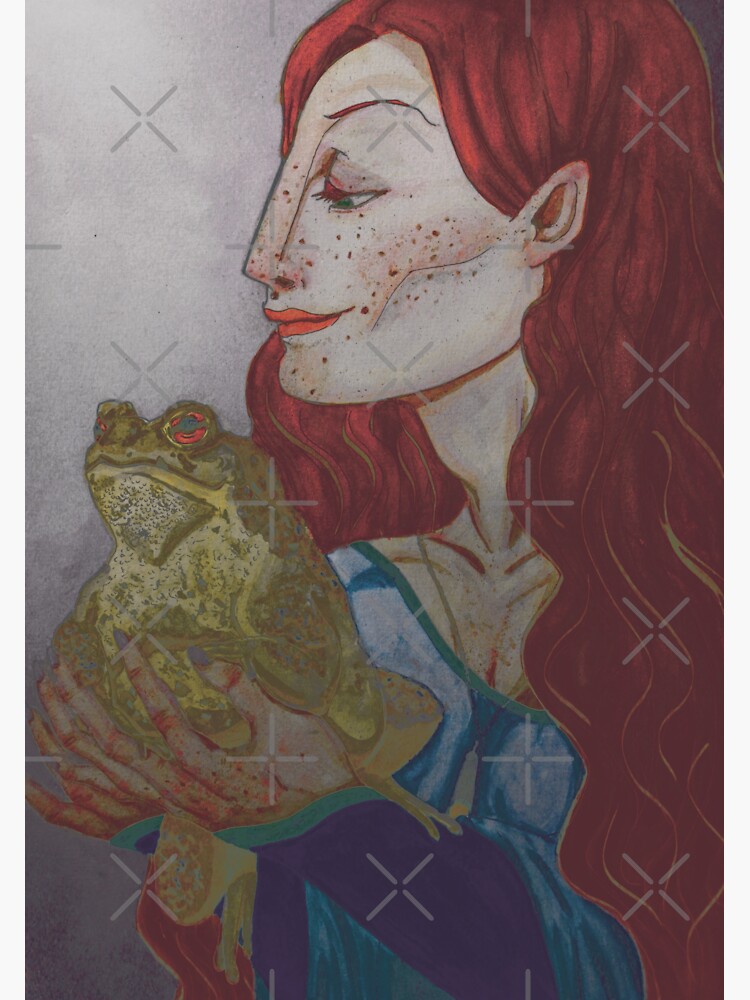 "Rusty Portrait of a Lady with her Toad" Sticker for Sale by ...