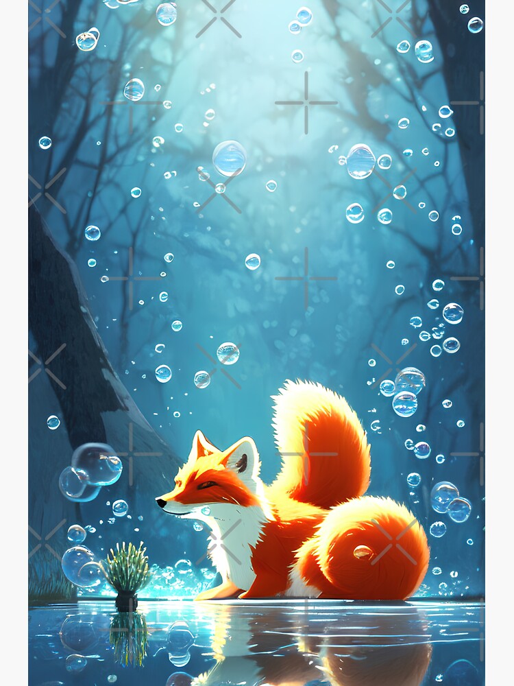 "Water Fox" Sticker for Sale by Artieries1 | Redbubble