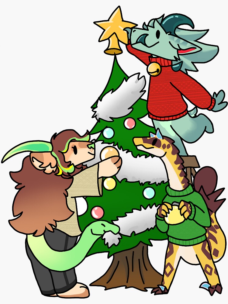 "Furry Christmas Celebration 2022" Sticker for Sale by Zullin | Redbubble