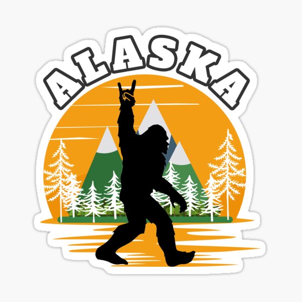 "Alaska US State Bigfoot Sasquatch" Sticker for Sale by weirdrelatives ...