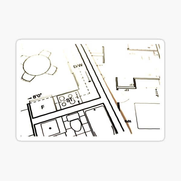 "architect drawing" Sticker for Sale by bojkE | Redbubble