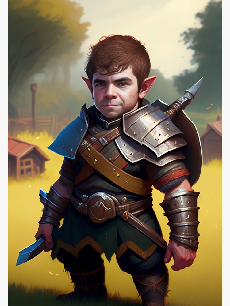 Pegatina «Dungeons and Dragons Hombre Halfling Caballero Personaje» de ...