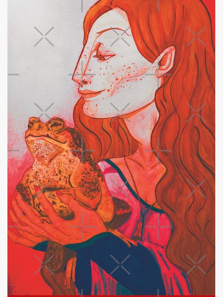 "Blood-Red Portrait of a Lady with her Toad" Poster for Sale by ...
