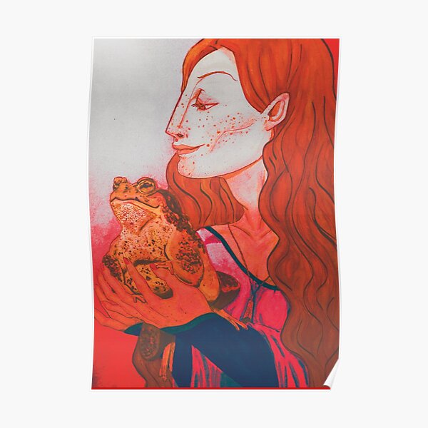 "Blood-Red Portrait of a Lady with her Toad" Poster for Sale by ...