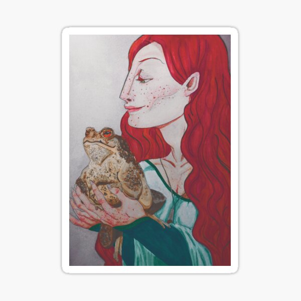 "Portrait of a Lady with her Toad" Sticker for Sale by TheRaggedQuill ...