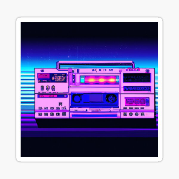 "Synth Wave Boombox" Sticker for Sale by Rags-and-Bones | Redbubble