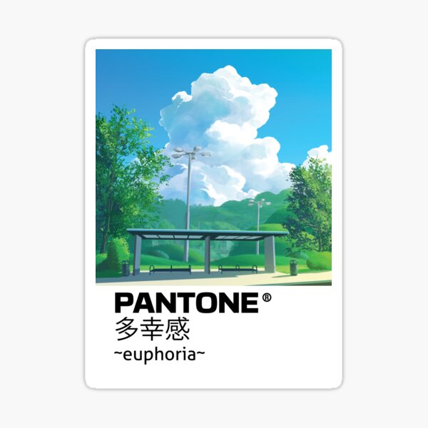 "Pantone aesthetic Anime Peaceful Scenery" Sticker for Sale by ...