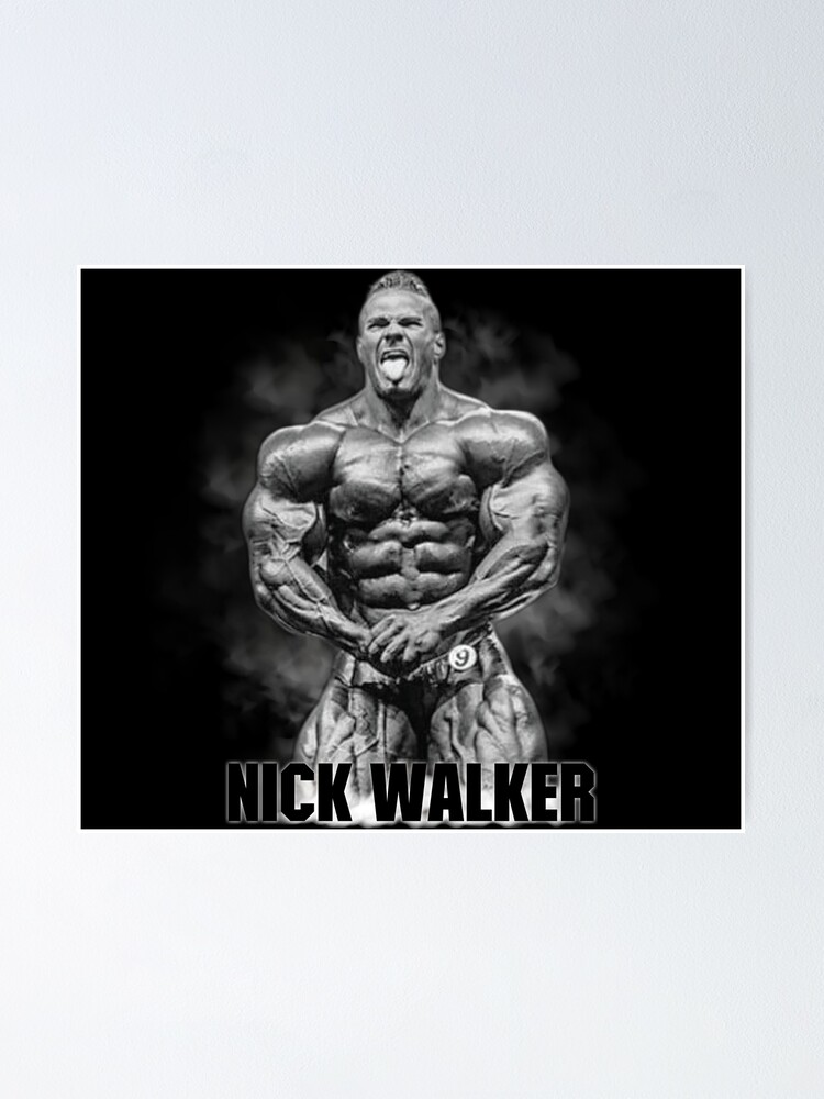 "Nick Walker Most Muscular Pose Bodybuilder BW" Poster for Sale by ...