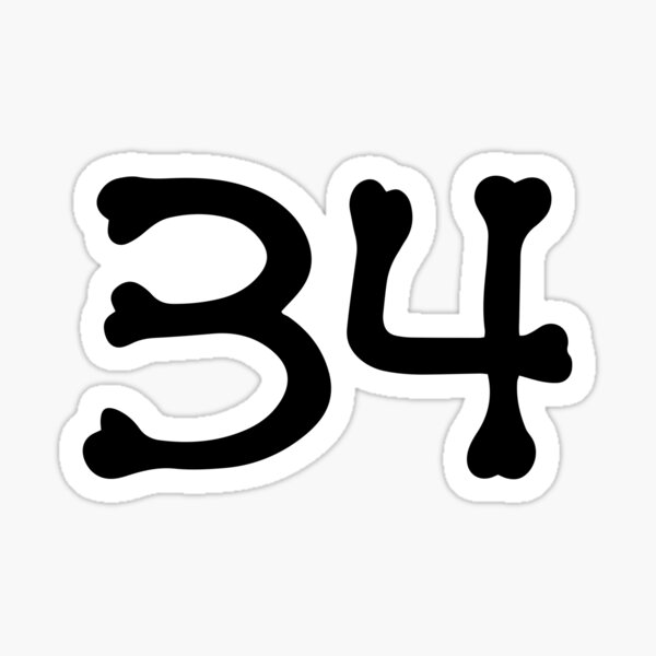 "Bone | Skeleton Number Thirty Four - 34" Sticker for Sale by Number ...